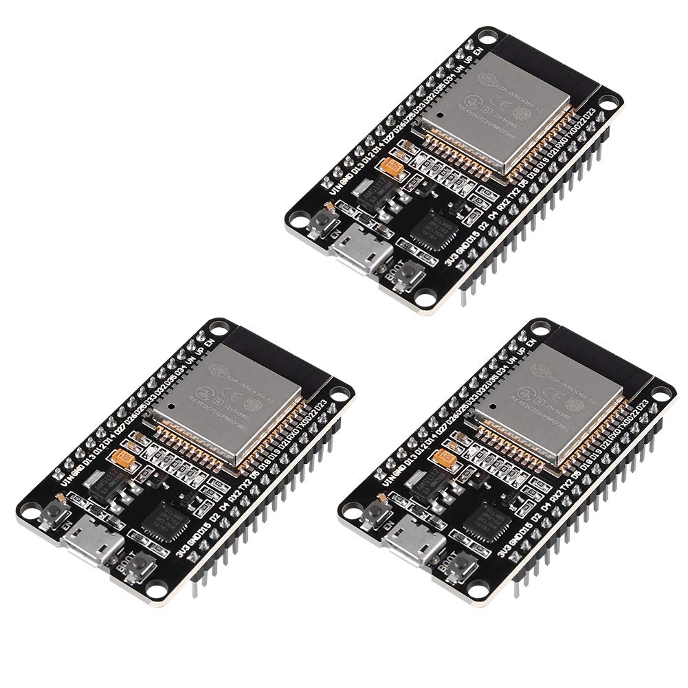 3PCS ESP32 ESP-32S WiFi Development Board NodeMCU ESP-WROOM-32 Microcontroller 2.4GHz Dual-Core WiFi Bluetooth Processor Integrated Chip CP2102