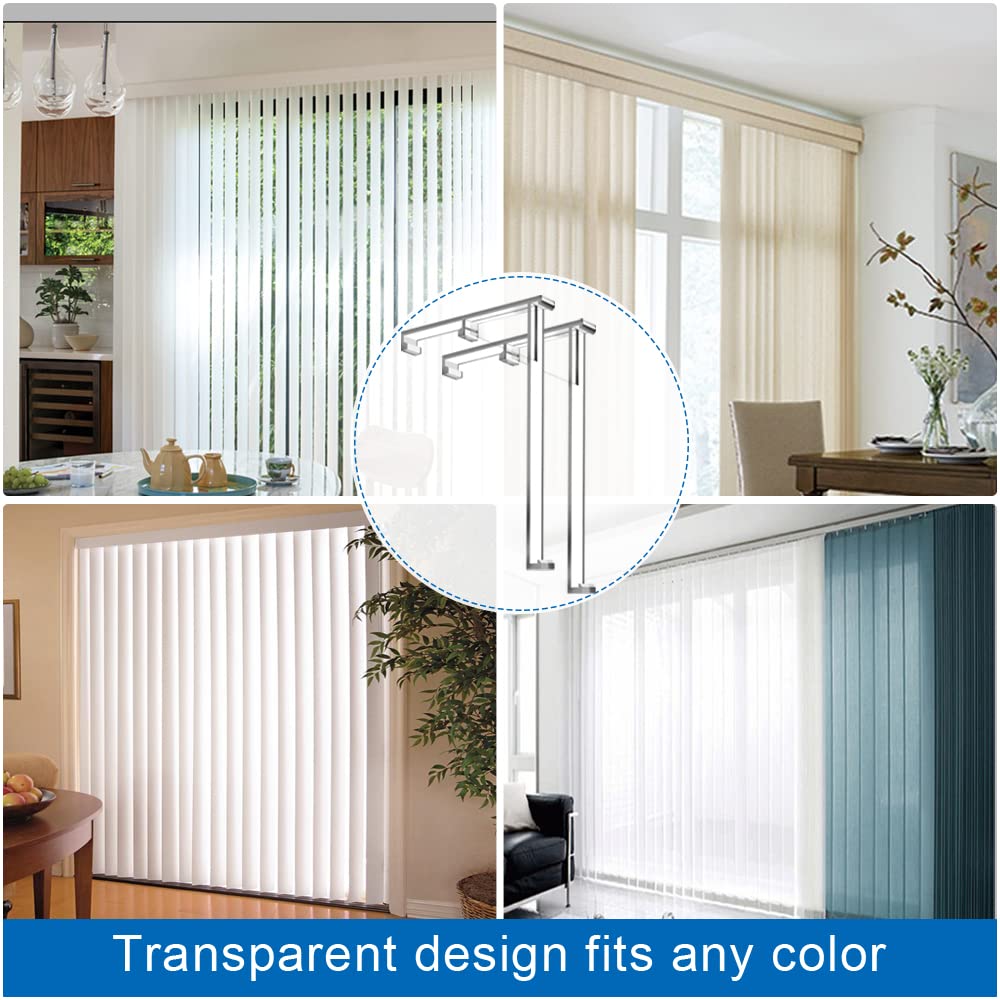 3.5 Inch Valance Clips for Blinds, Clear Vertical Blind Valance Clip, Hidden Vertical Blind Installation Bracket, Vertical Blinds Replacement Part(12PCS)