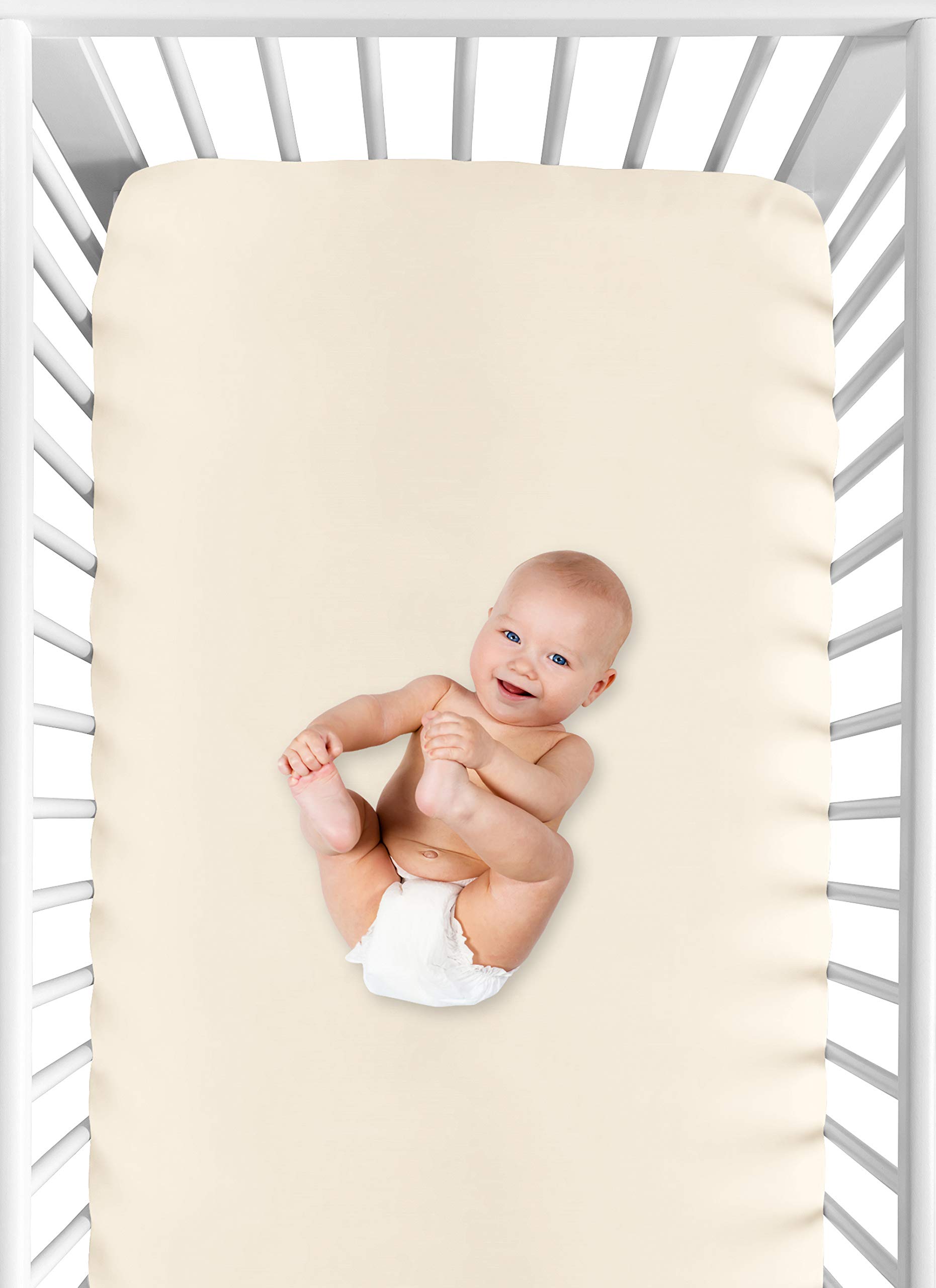 Sweet Jojo Designs Gold Girl or Boy Fitted Crib Sheet Baby or Toddler Bed Nursery - Solid Color Yellow Gender Neutral Cotton for Boho Desert Sun Mountain Collection
