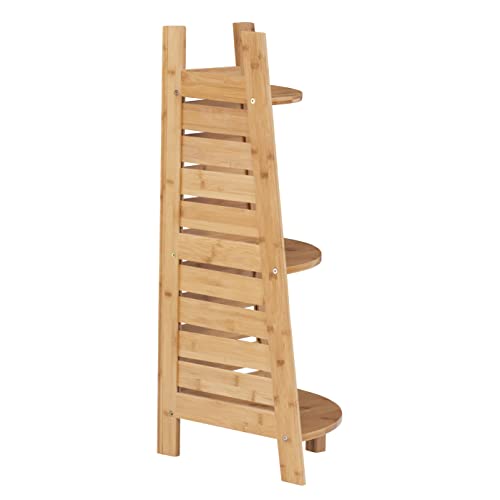 Linon Amzn0326 Finn Bamboo Bathroom Corner Shelf, Brown