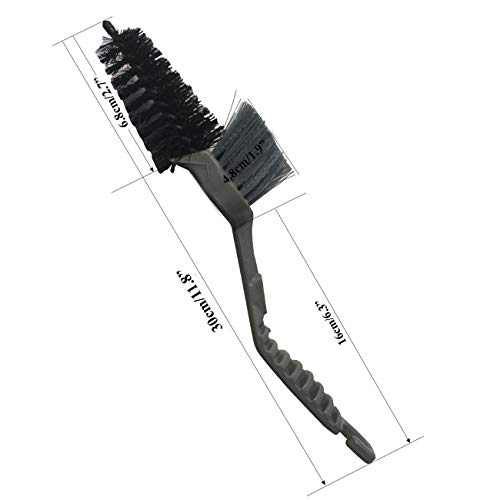 Coralpearl Alloy Wheel Cleaning Scrub Brush Wire Tire Rim Detailing Cleaner Tool With Bottle Brush,Scrubber and Scraper for Washing Car,Bicycle,Motorcycle,Auto