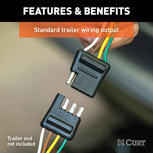CURT 59190 Powered 3-to-2-Wire Splice-in Trailer Tail Light Converter Kit, 4-Pin Wiring Harness
