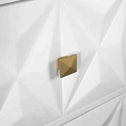 Linon Home Décor Sheerah Six Drawer Geo Texture White Dresser, Gold