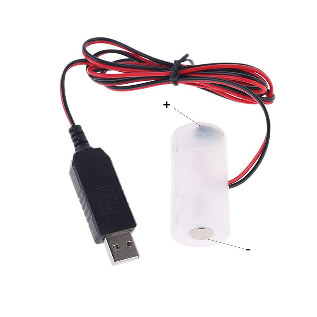 S-YUWEN Battery Eliminator US Plug USB Power Supply Adapter Replace 1-4pcs 1.5V LR14 C Battery Eliminator for Clocks Toys Lamps and More Electronic Devices Replacement C Cell Batteries