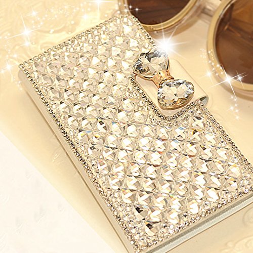 Bonitec iPhone 13 Pro Max Wallet Case - Luxury Glitter Bowknot Diamond Rhinestone Flip Stand with Card Slot
