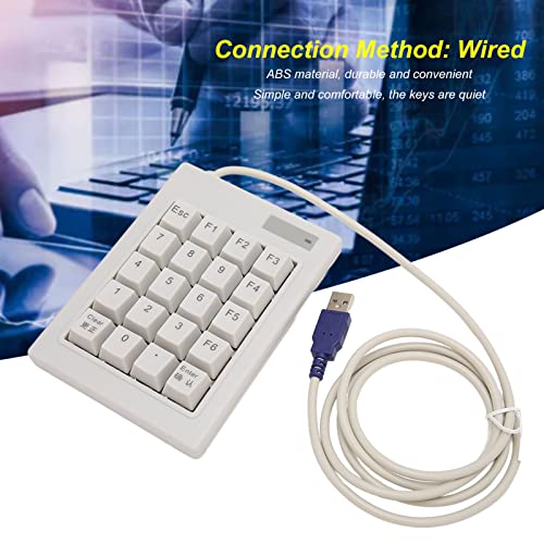 20 Keys Numeric Keypad, One Hand Mechanical Numpad, Silent Mini Portable USB Wired Gaming Keyboard for Laptop PC Desktop Notebook, for Office Accounting Finance Banking Securities
