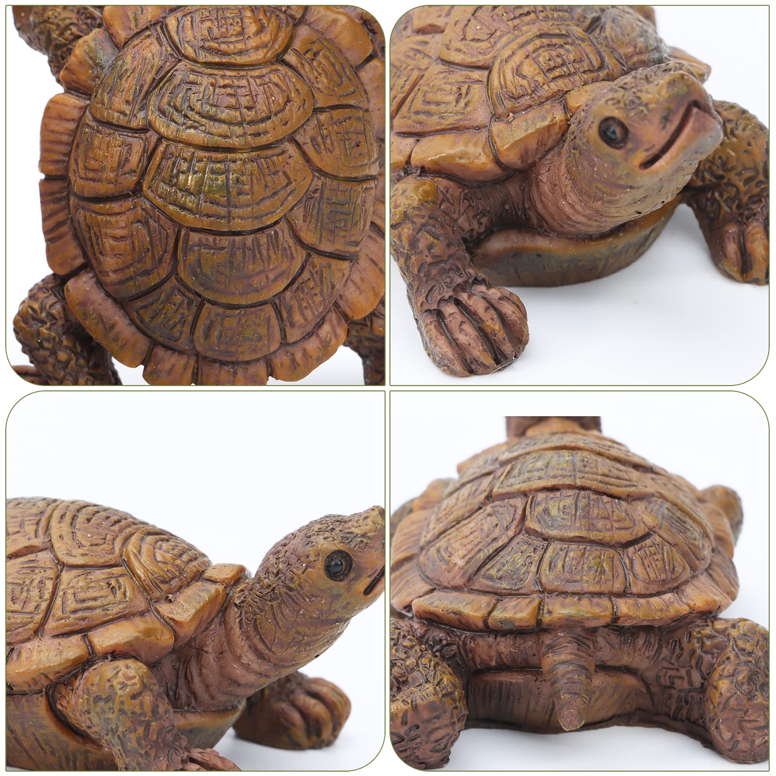 4 Pcs Mini Turtles Miniature Figurines Simulation Small Tortoise Ornaments Realistic Sea Turtles Resin Cute Beach Sea Turtles for Bonsai Craft Fairy Garden Succulent Planter Decorations