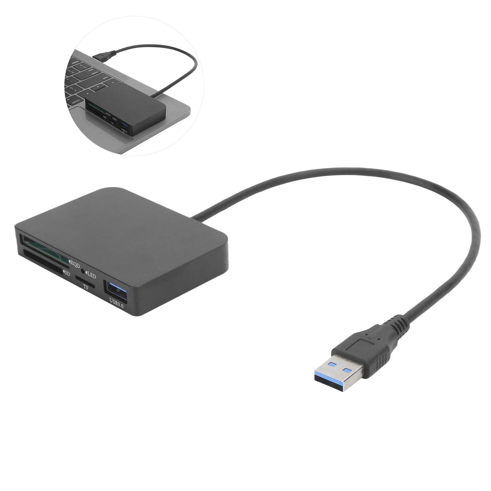 VINGVO Taidda- Card Converter, Portable Automatic Identification Aluminum Alloy Small Size Card Adapter, Plug and Play for Desktop Laptop