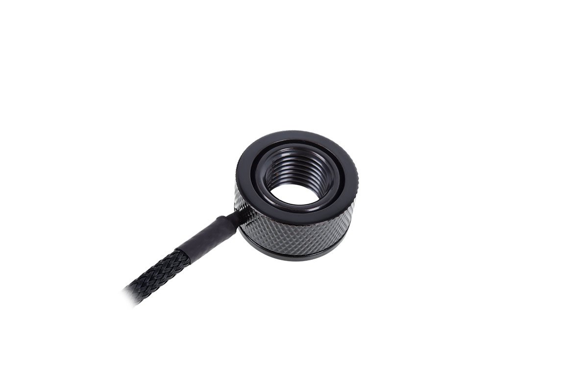 Alphacool 17363 Eiszapfen Temperature Sensor G1/4 IG/IG mit AG Adapter - deep Black Water Cooling Monitoring