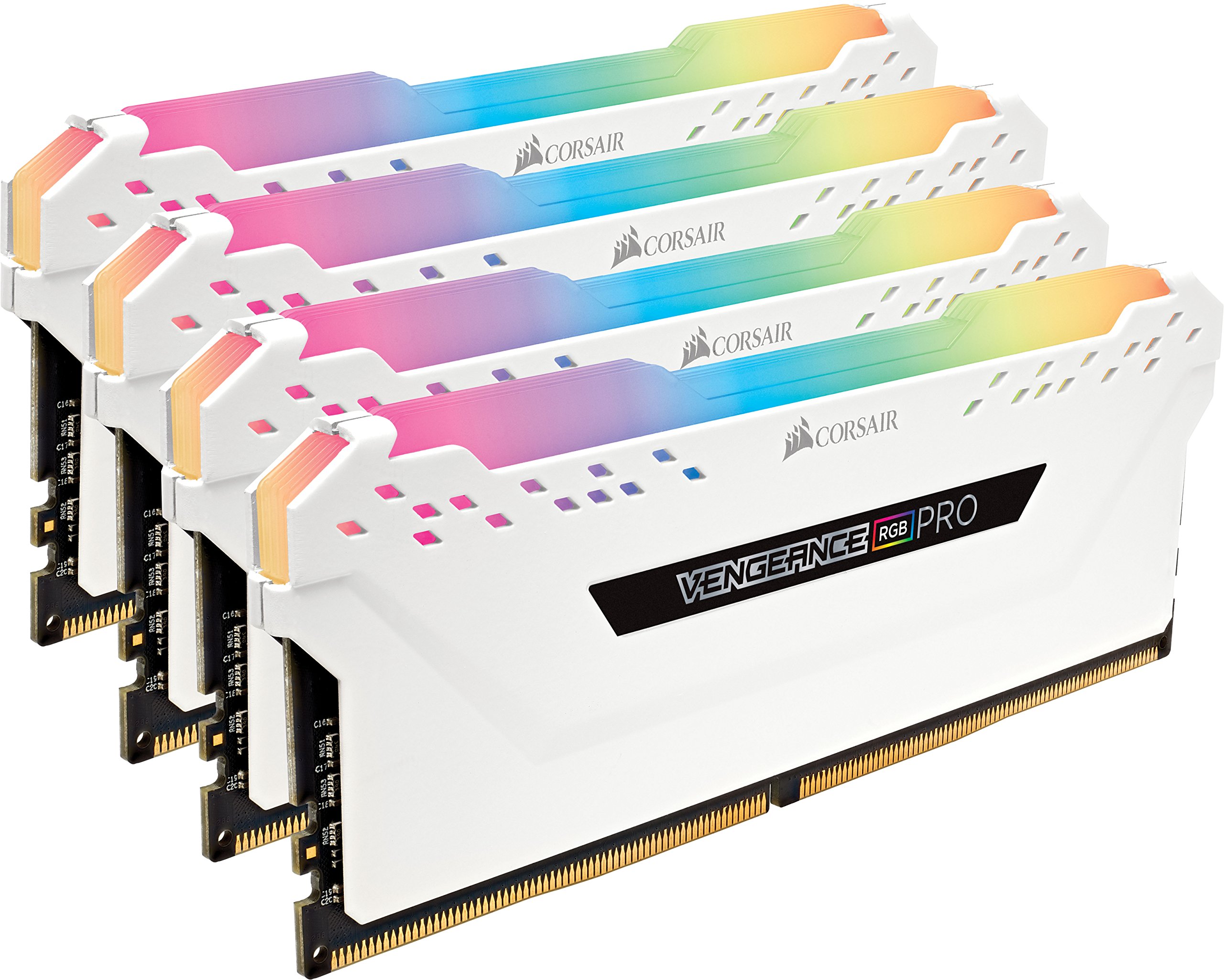 Corsair Vengeance RGB Pro 32GB (4x8GB) DDR4 3200MHz C16 LED Desktop Memory - White
