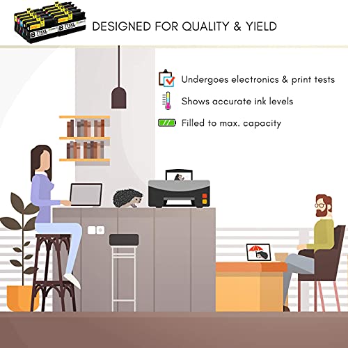 Limeink 10 Pack Compatible 711XL 711 High Yield Ink Cartridges (4 Black, 2 Cyan, 2 Magenta, 2 Yellow) for HP Designjet T120 T520 Printer