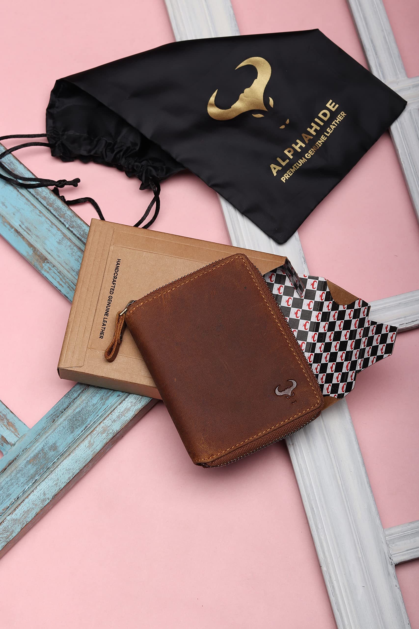 ALPHAHIDE Genuine Leather Wallet for Women - RFID Blocking Ladies Wallet - Zip-Around Ladies Purse - Credit Card Holder - Coin Pocket
