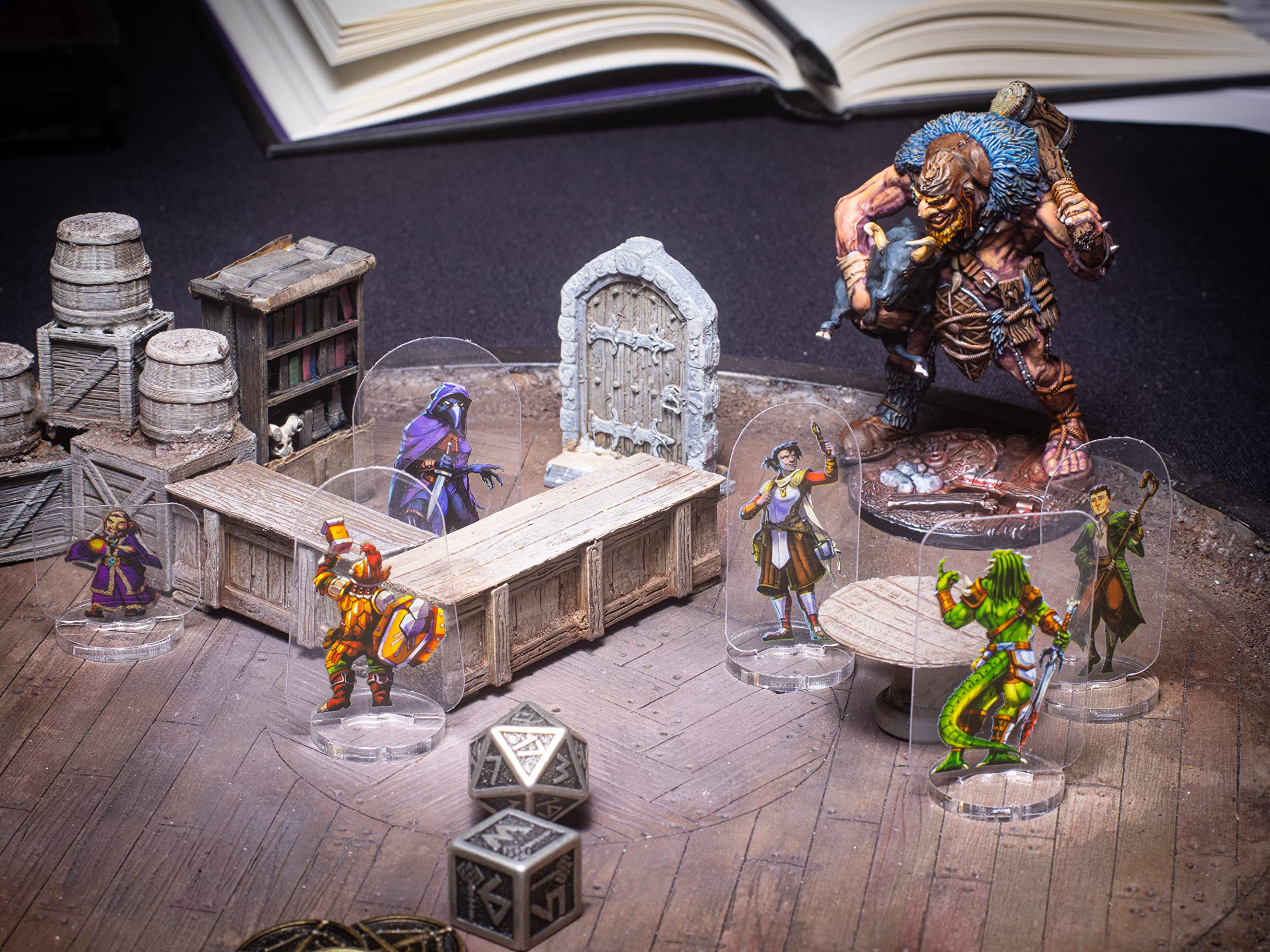 Arcknight Flat Plastic Miniatures: Mankind; 62 Unique Human-Themed Minis for DND 5e and Pathfinder; Affordable, Skinny Figurines for Dungeons and Dragons and Other Tabletop RPG Games