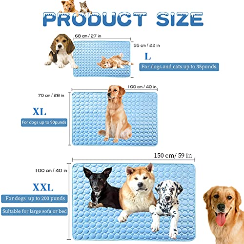 MICROCOSMOS Summer Cooling Mat & Sleeping Pad- Water Absorption Top, Waterproof Bottom, Materials Safe, Easy Carry, EZ Clean. Keep Cooling for Pets, Kids and Adults.(27"x 22") L