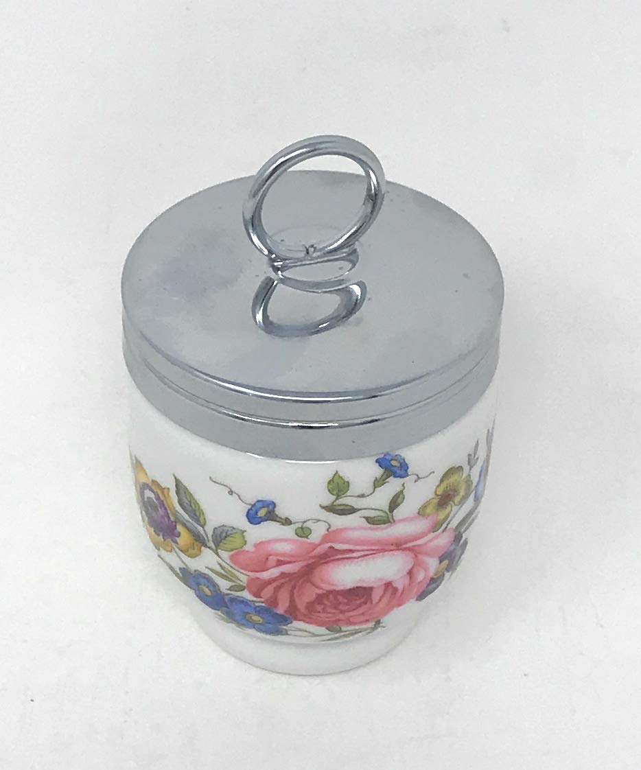 Royal Worcester Porcelain Bournemouth Pink Rose Single Egg Coddler Made In England