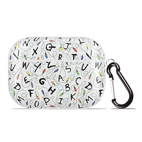 Case Cover for AirPods Pro Stranger Letter Things White Full Body Protection Case Earphone Earset Case Hard PC Cover