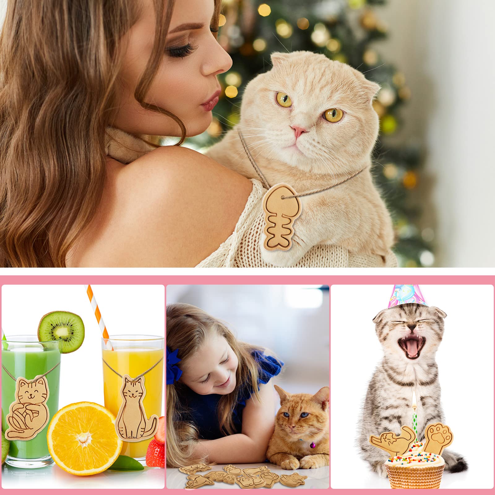 8 Pcs Cat Cookie Cutters with Plunger Stamps Set 3D Cat Paw Shape Biscuit Cutter Funny Cartoon Cookie Stamps Stamped Embossed Cat Cookie Cutters for Treats DIY Cookie Cake Baking Supplies