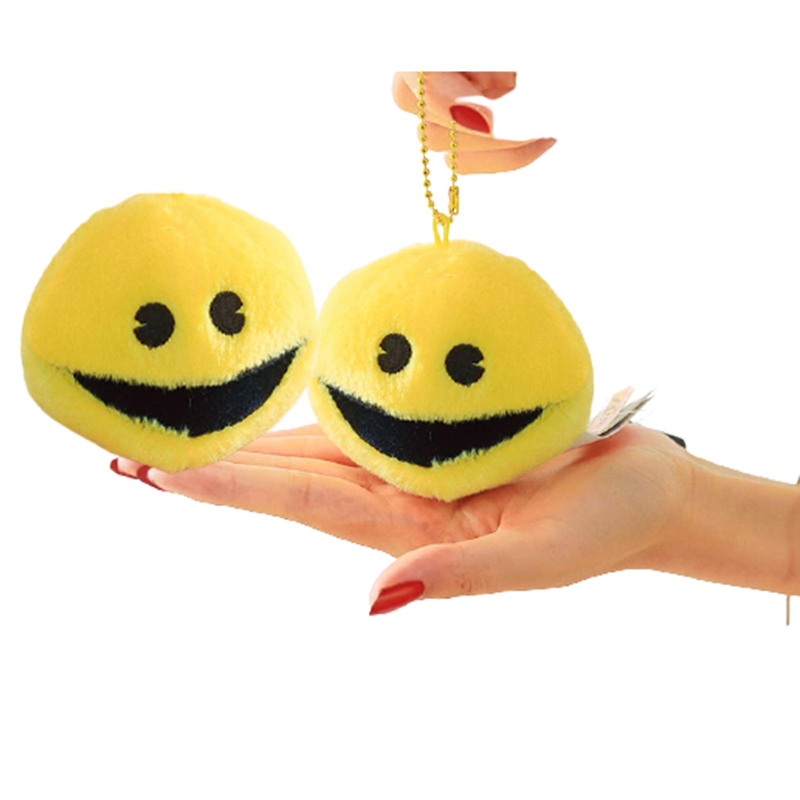 3" Stuffed Keychain Pacman Plush Animals Pendants Ornaments, Very Soft and Cute Pacman Toys, Best Decorations of Your Backpacks,Handbags,Party Decoration,Wedding Decorations