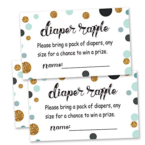 50 Fashion Diaper Raffle Tickets for Baby Shower Invitation Inserts, Baby Shower Game Cards.