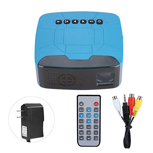 500lm LCD 1080P HD Micro Projector Video Projector Large Screen Portable Projector with Optical Trapezium Adjustment Home Theater Effect/ No Hurt to Eyes(US PLUG)