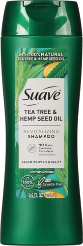 Suave Clarifying Shampoo for Oily Hair Tea Tree Hemp Seed Oil Paraben Free 12.6 oz