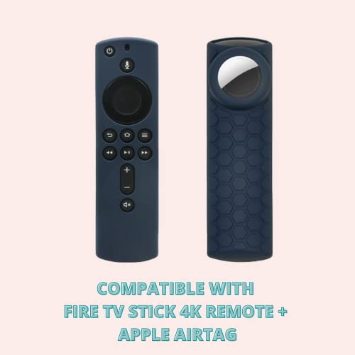 Case for Amazon Fire TV Remote with AirTag Holder | Fire TV Stick Remote Holder with Air Tag | Deluxe Silicone Fire TV Remote Protection | Amazon Remote Anti-Loss System (Red)