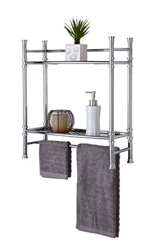 Best Living No Tools Wall Mount/Countertop Shelf, Chrome