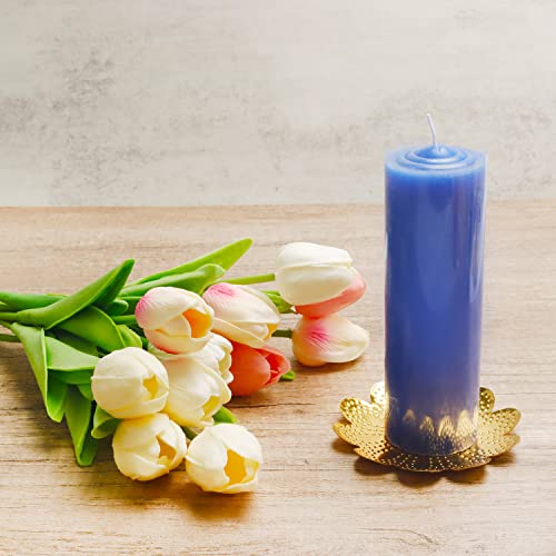 4 Pack 2 x 6 Inch Taper Pillar Candles Scented Pillar Candles for Home Restaurants Church Weddings Party Suppies,Blue