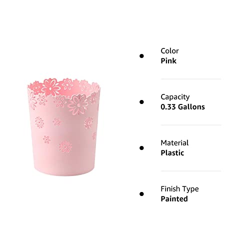 HMANE Wastebasket Super Mini, Hollow Flower Shape Plastic Lidless Wastepaper Baskets Trash Can - S, Mini Size