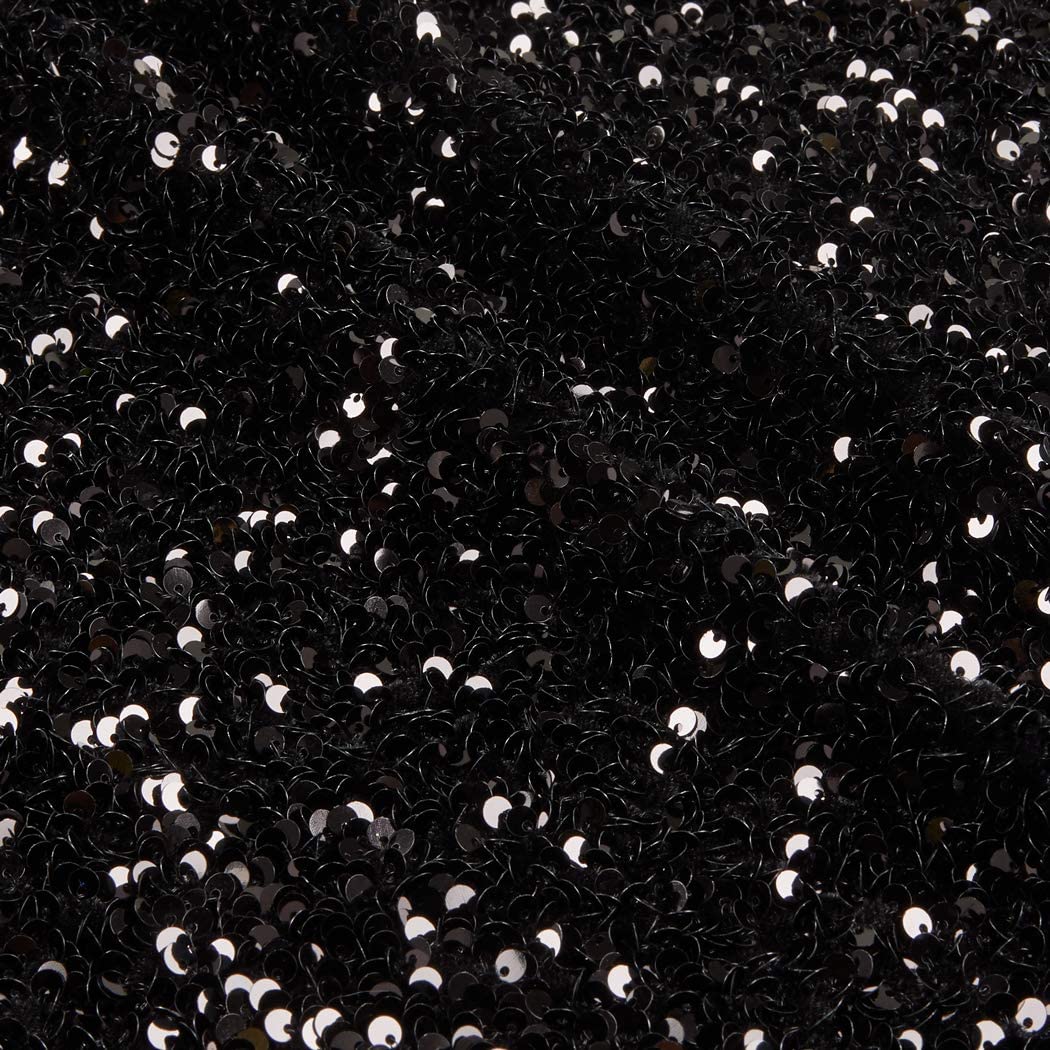 Gold/Black Stretch Velvet Sequin Fabric Cut by The Yard, Glitter Spandex Material โ Ideal for Sewing, DIY, Crafts, Apparel, Decoration, & More