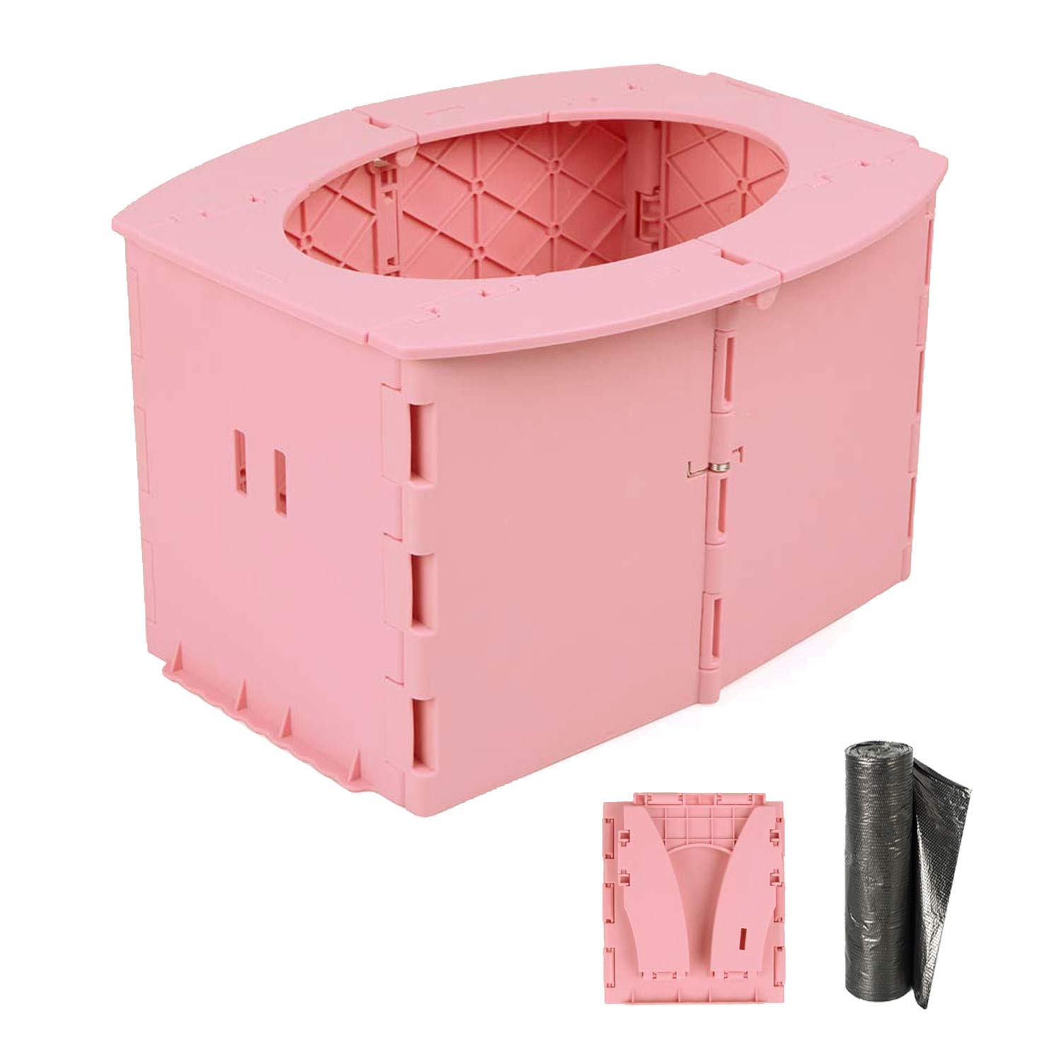 Travel Potty for Kids, Reusable Portable Folding Potty for Toddler, Travel Foldable Toilet for Travel Outdoor Camping, Toddler Potty Seat for Baby Potty Training (Pink) (Pink)