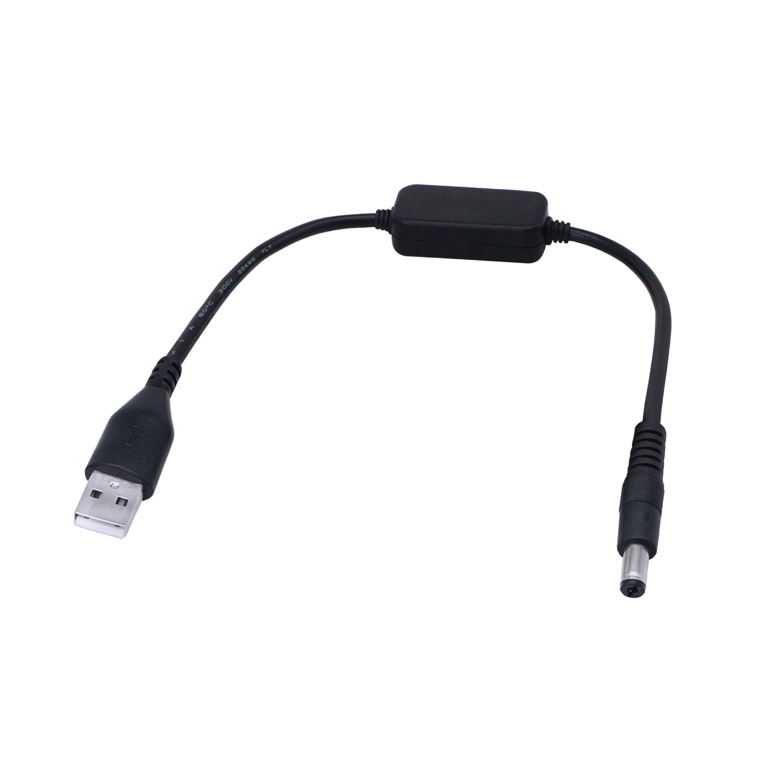 SinLoon 11.8" USB 5V to DC 12V Converter Step Up Voltage Converter Power Cable,for Camera, Desk lamp, Speakers, Blue Tooth Headset, and Other 5V Devices.(5.5 x 2.1mm)