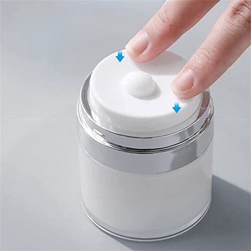 Airless Pump Bottles,Cream Jar Vacuum Bottle,Empty Makeup Travel Jars Push Down Pump Dispenser, Vacuum Refillable Cosmetic Containers with Lids for Moisturizer, Lotions and Creams (30+50ml)