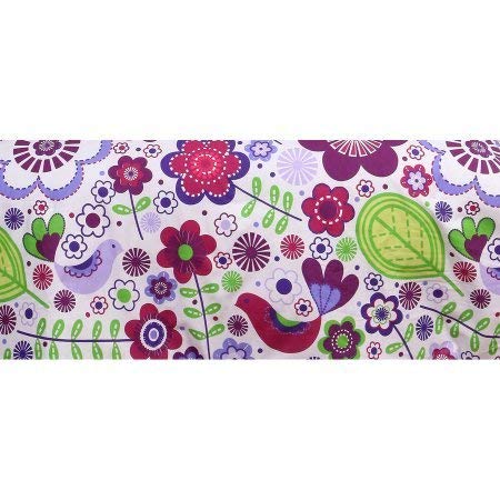 Crib or Toddler Bed Skirt or Dust Ruffle Botanical, Purple/Lilac/Green/Plum