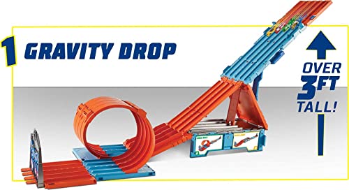 Hot Wheels Toy Car Track Set, Race Crate Transforms Into 3 Builds, Includes Storage & 2 Cars in 1:64 Scale [Amazon Exclusive]