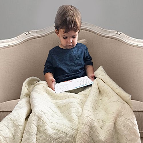 effe bebe Magnolia Cable Knit and Sherpa Baby Blanket 30"x40"(Petal Pink)