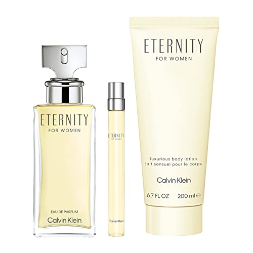 Calvin Klein Eternity for Women 3-Piece Fragrance Holiday Gift Set (3.3 Fl Oz + 0.33 Fl Oz + 6.7 Fl Oz)