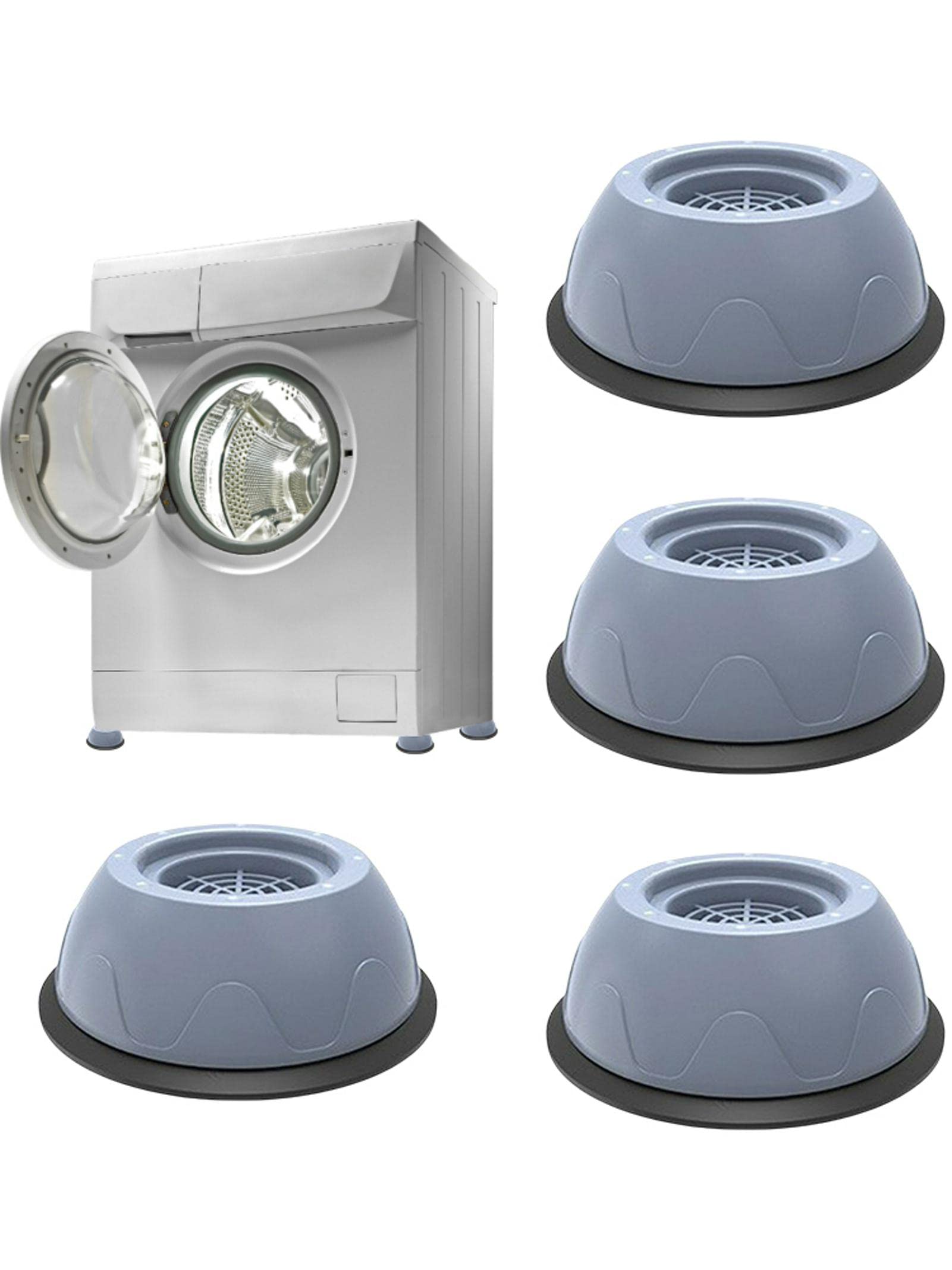 4 PCS Anti Vibration Pads for Washing Machine, Washing Machine Shaker Stopper, Stablize Durable Washing Machine Feet Pad,Easy to Clean Rubber Washing Machine Feet Pads,Washing Machine Stabilizer(Grey)