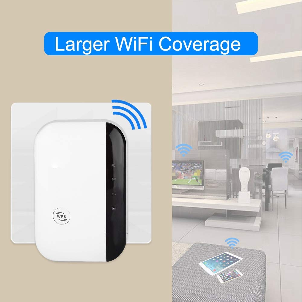 Range Extender Up to 300M /Relay Mode Mini Access Point Reapter Booster Internet Amplifier 2.4GHz-2.4835GHz Fast Data with WPS Encryption(US Plug)