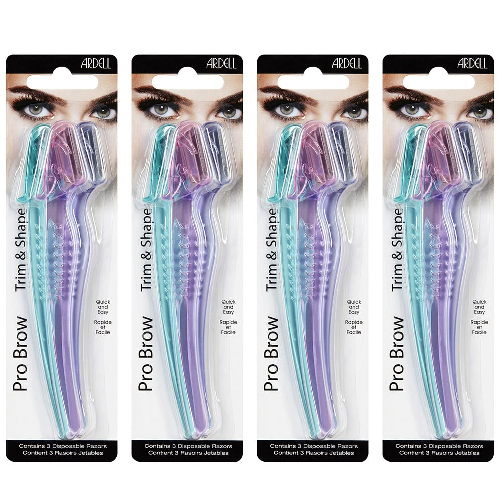 Ardell Brow Trim and Shape Grooming Tool, 3-Count (Pack of 4)