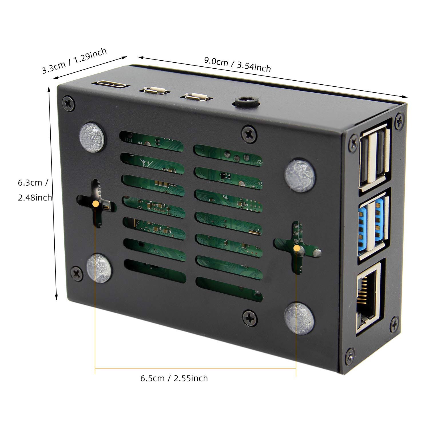 RICHEN Raspberry Pi 4 Case, Pi 4B Metal Case,Raspberry Pi 4 Model B Protective Metal Case with Cooling Fan and 3PCS Aluminum Heatsinks Compatible with Raspberry Pi 4B Computer Only (PI4B-CFH)