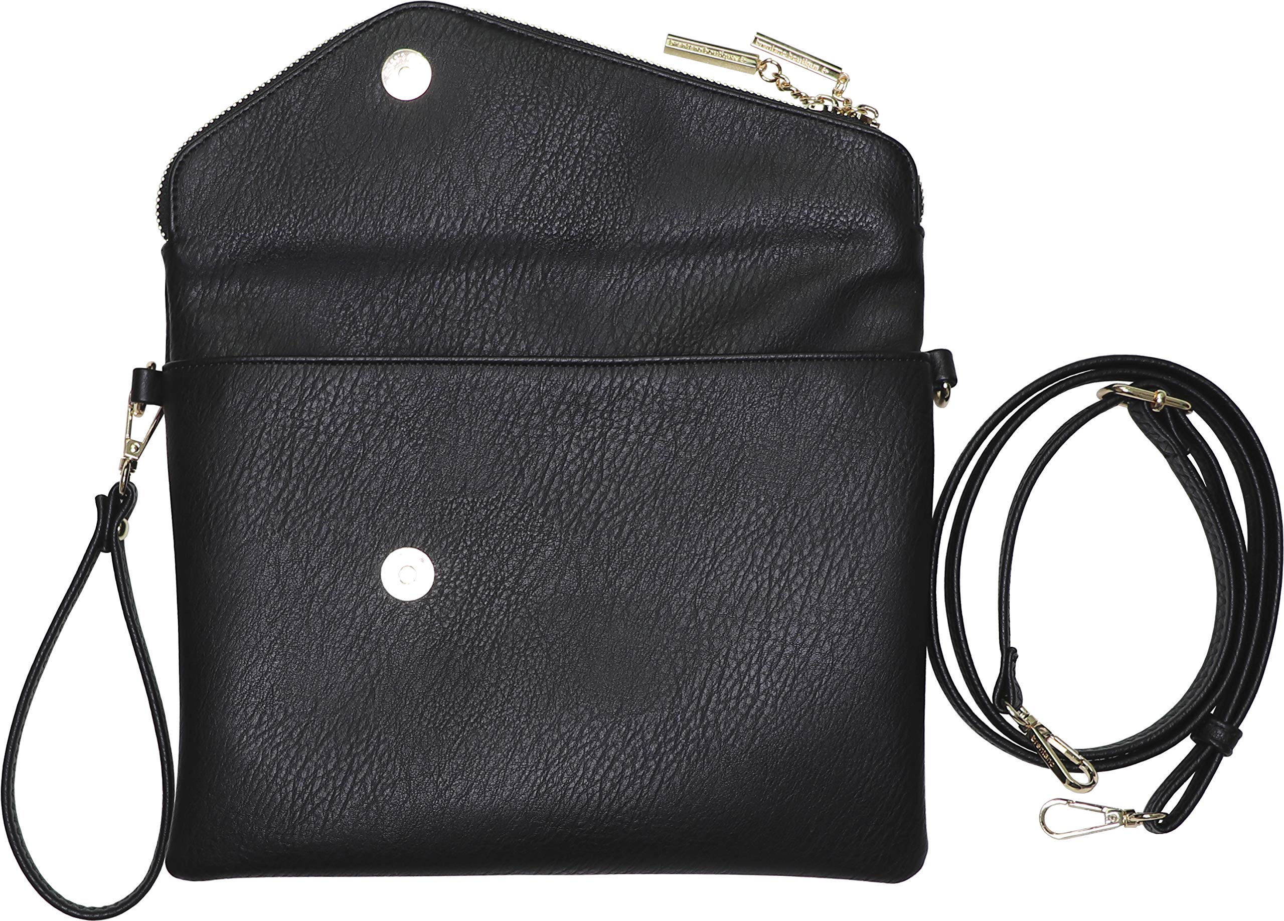B BRENTANO Fold-Over Envelope Wristlet Clutch Crossbody Bag (Blush)