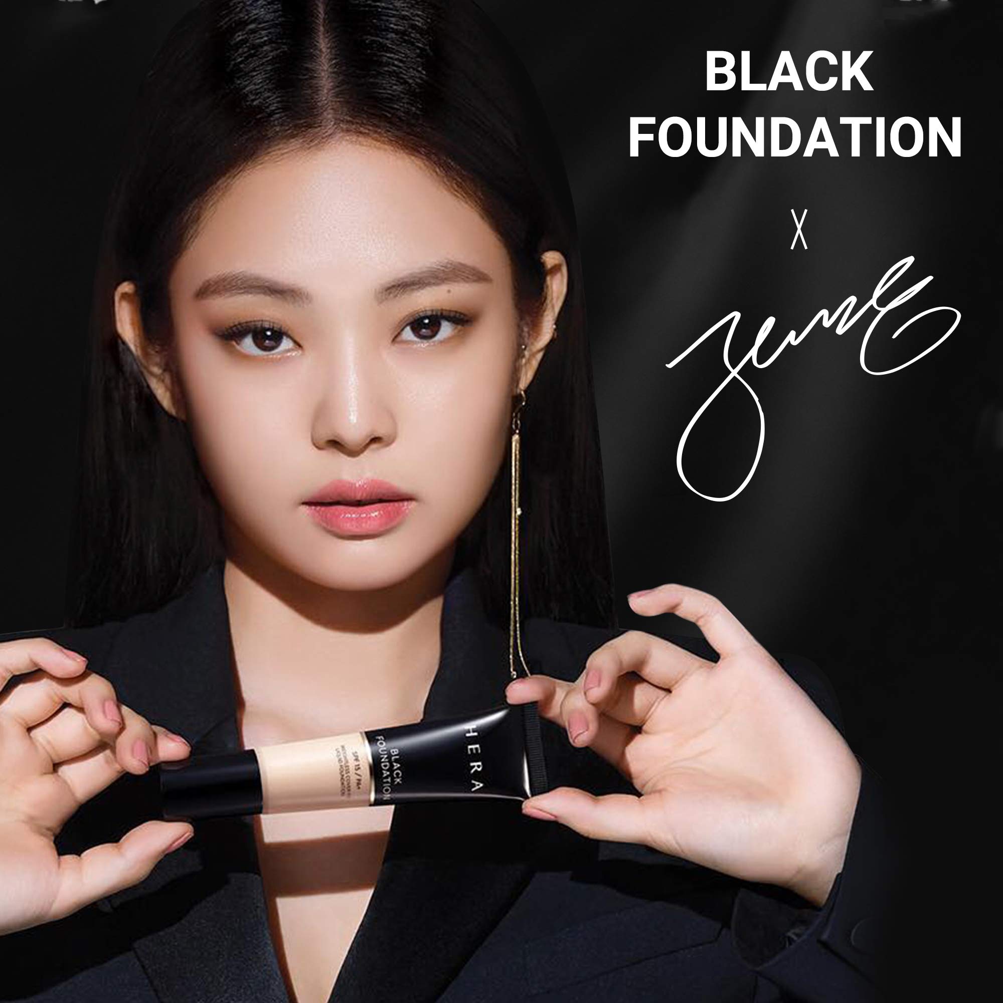 HERA Black Foundation Matte Makeup, Longwear and Oil-free, Jennie Picked Lightweight Cover Fit Liquid Concealer Foundation by Amorepacific (21N1, 0.33 FL OZ)
