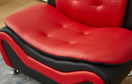 Kingway Inc Chiar Chaises Longues, 1 Seat, Black&Red