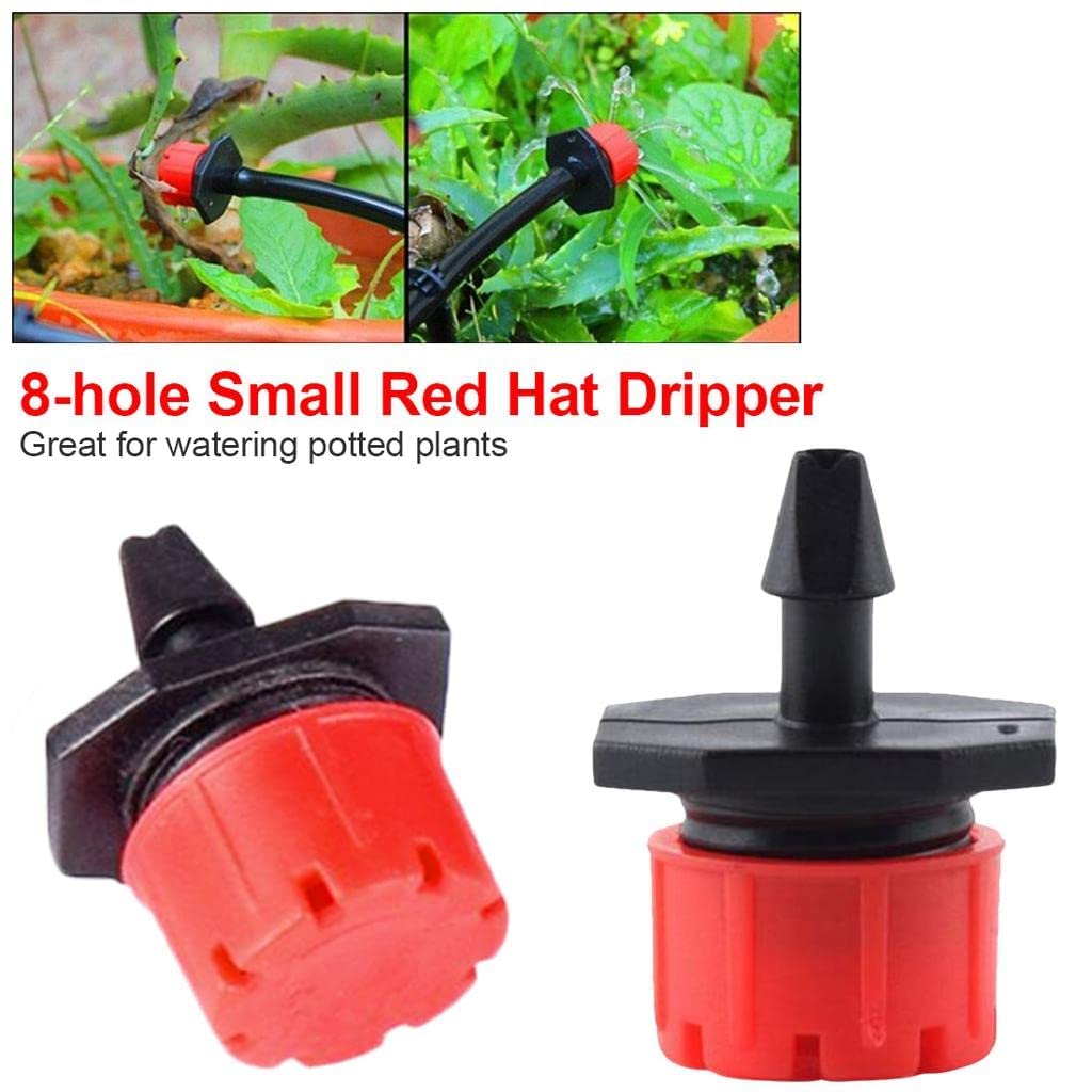 50 pcs Adjustable Irrigation Drippers Sprinklers 1/4 Inch Emitters Drip Watering System for Vegetable Gardens, Flower beds, Lawn, Herbs Gardens