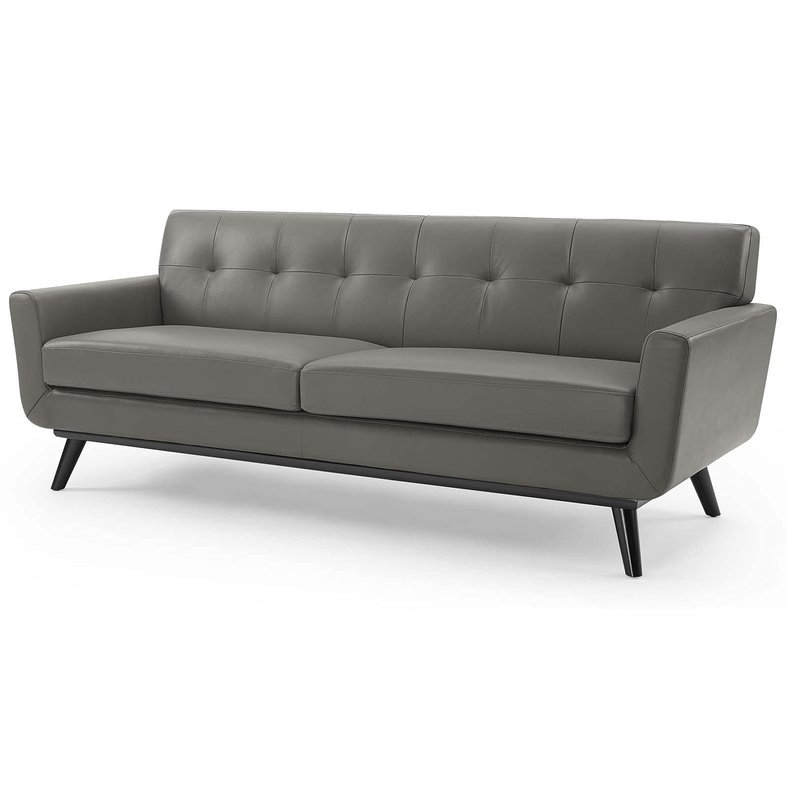 Sofa, Leather, Grey Gray, Modern Contemporary Urban, Living Lounge Room Hotel Lobby Hospitality