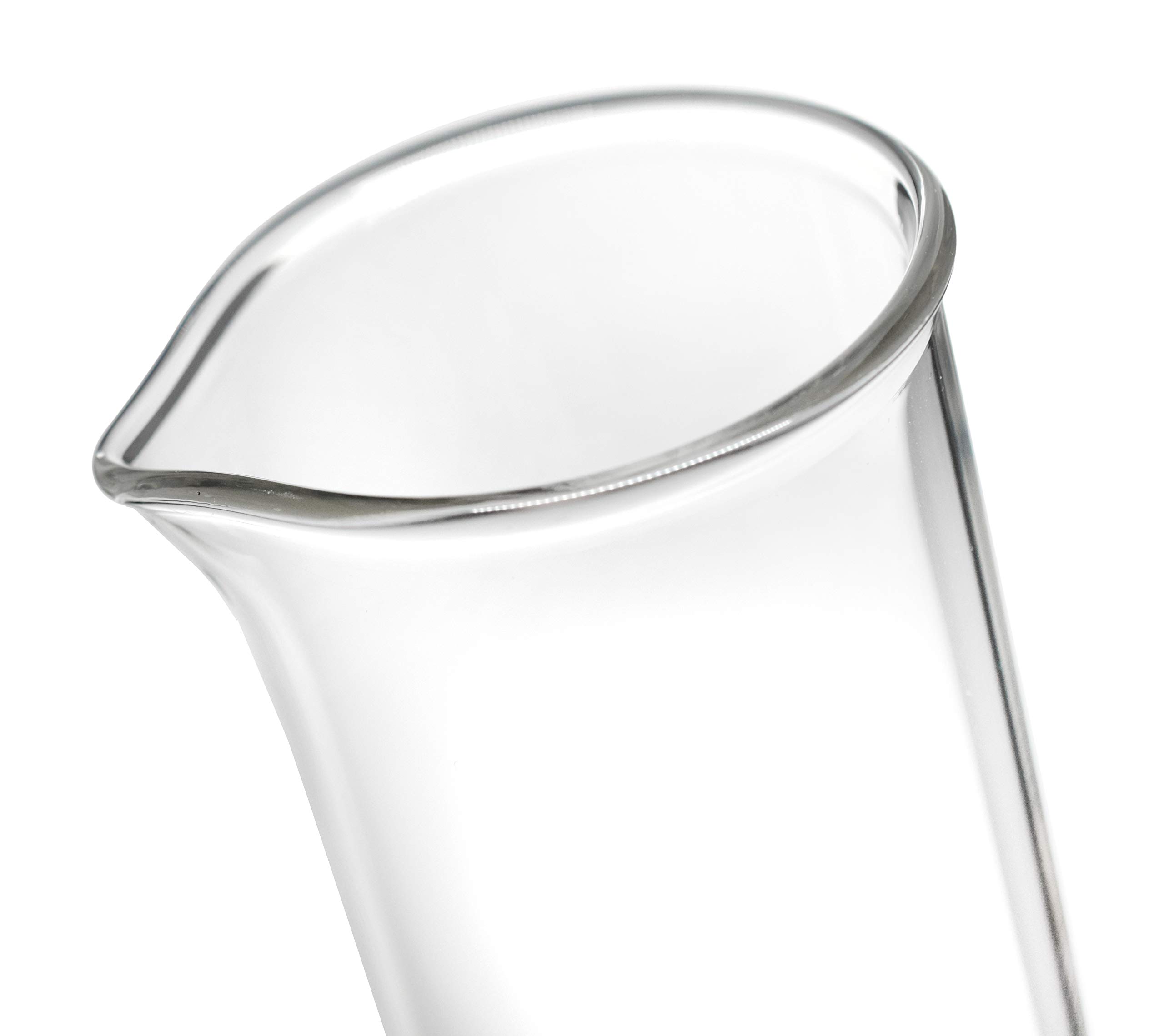 EISCO Graduated Cylinder, 250mL - ASTM, Class B Tolerance ±2.00mL Protective Collar, Hexagonal Base Blue Graduations Borosilicate 3.3 Glass- Eisco Labs