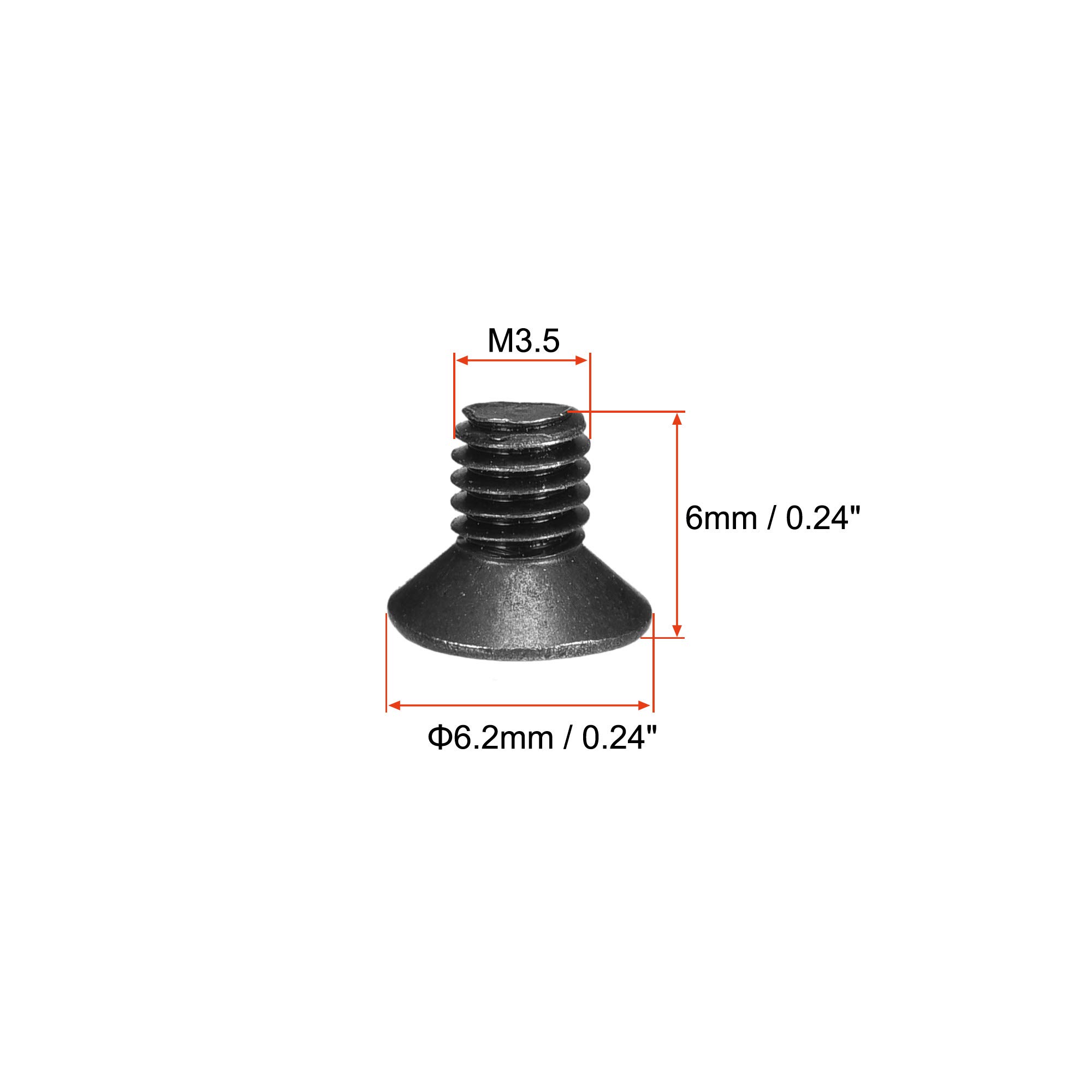 uxcell M3.5 x 6mm Phillips Screw Fastener Black for Laptop PC TV Fan Switch 150pcs