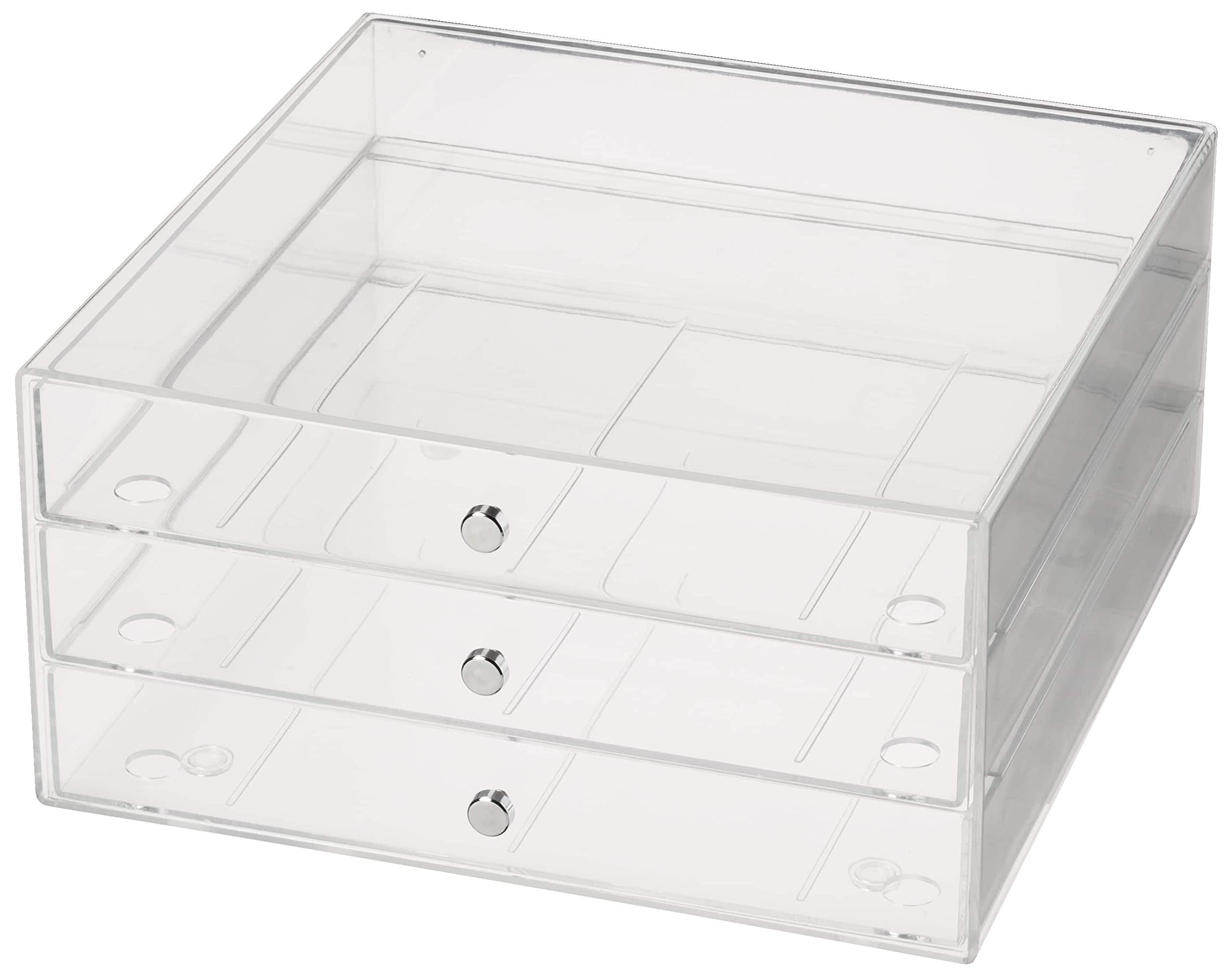 Simply Tidy Clear 3-Drawer Organizer Organize Cosmetics, Stationary, and Arts & Crafts - Bulk 4 Pack