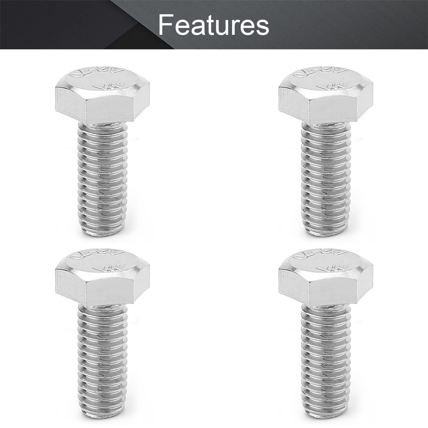 MroMax M8 Left Hand Hex Head Bolt M8-1.25 x 20mm 304 Stainless Steel Reverse Threaded Hex Tap Screw Bolts 4pcs